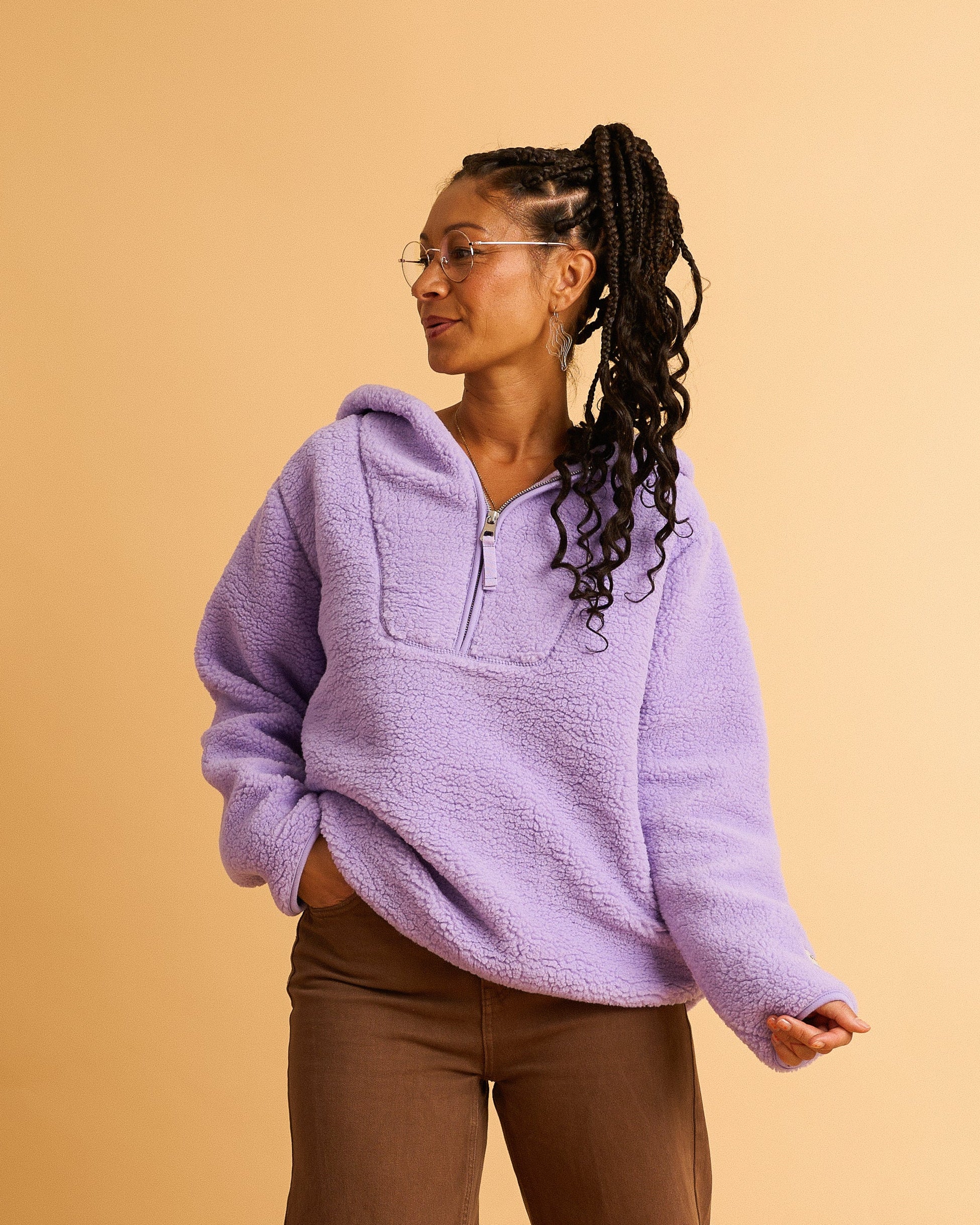 Teddy Zip Hoodie - Lilac in XS, S, M, L, XL, XXL – Rock on & Namasté